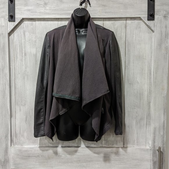 Blank NYC | Jackets & Coats | Blank Nyc Faux Leather Drape Front Grey ...
